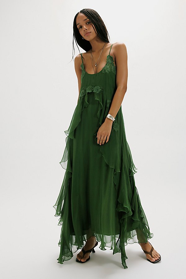 NIGEL PRESTON Nigel Preston Chiffon Maxi Dress with Ruffled Detailing
